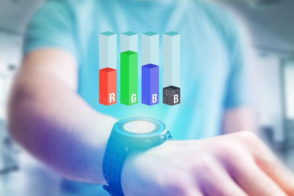 Concept of a RGB Inkjet Level Interface Over a Device - Computer Stock ...