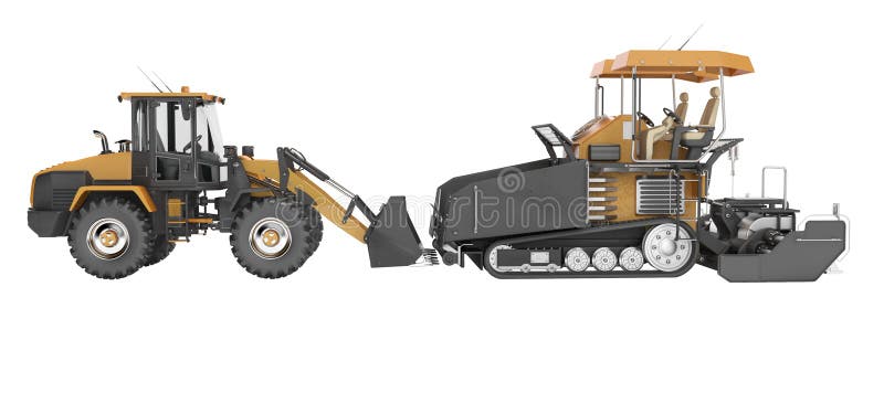 Concept Wheeled Tractor Scraper Side View 3d Render on Blue Background ...