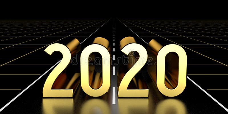 2020 Concept, Road - 3D Rendering Stock Illustration - Illustration of ...