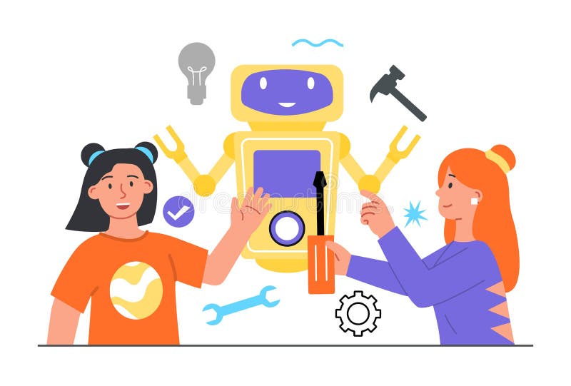 Robot Girls Stock Illustrations – 436 Robot Girls Stock Illustrations ...