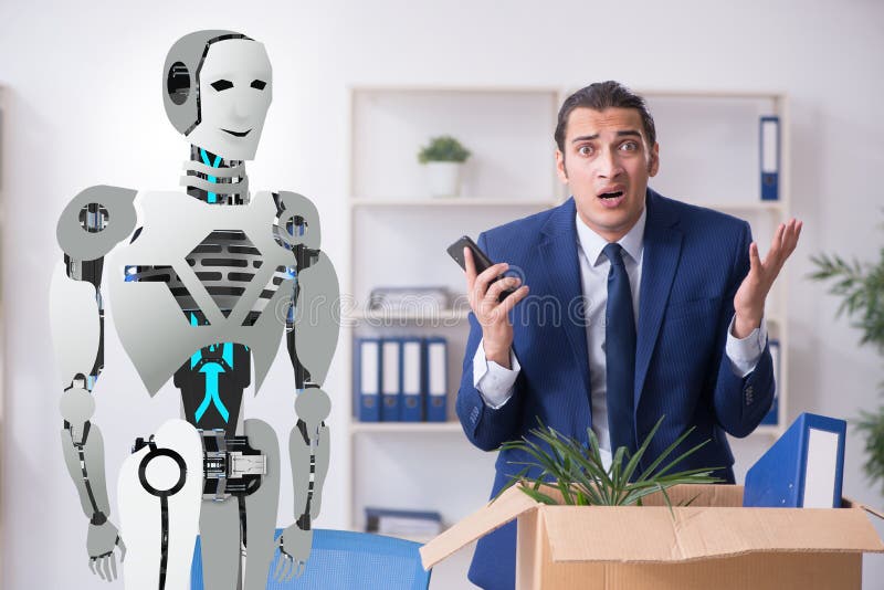 Concept of Robots Replacing Humans in Offices Stock Photo - Image of ... Concept of Robots Replacing Humans in Offices Stock Photo - Image of ...
