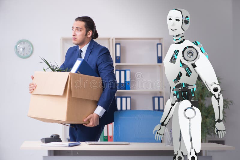 Replacement of Humans by Machines Stock Image - Image of information ...