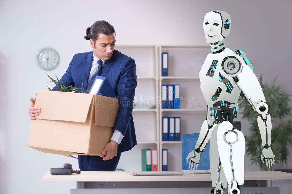 Concept of Robots Replacing Humans in Offices Stock Photo - Image of ...