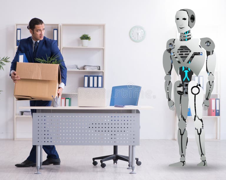 Concept of Robots Replacing Humans in Offices Stock Photo - Image of ...