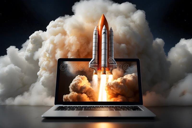 A Concept of Rocket Launching Sequence with Modern Technology Stock ...