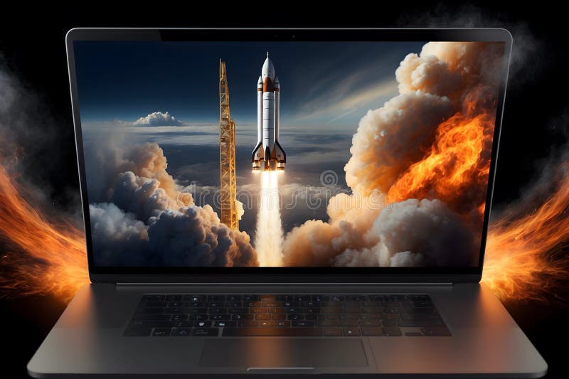 A Concept of Rocket Launching Sequence with Modern Technology Stock ...