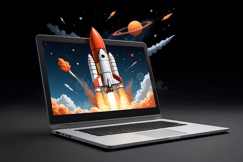 A Concept of Rocket Launching Sequence with Modern Technology Stock ...