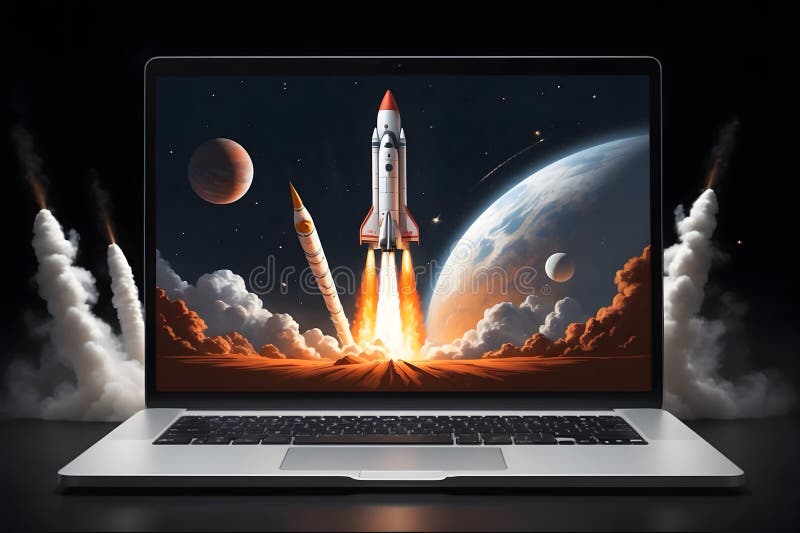 A Concept of Rocket Launching Sequence with Modern Technology Stock ...