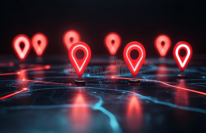 The Concept of Route Planning and GPS Technology is Represented by a ...