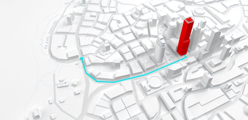 Concept Bus Route on the Map Stock Illustration - Illustration of trip ...