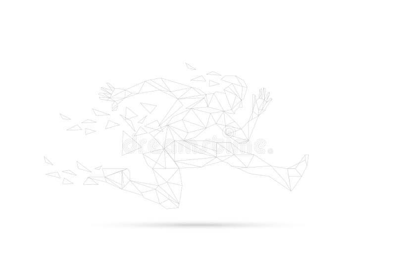 Concept of Runner Science Technology Graphic Polygon Line with ...
