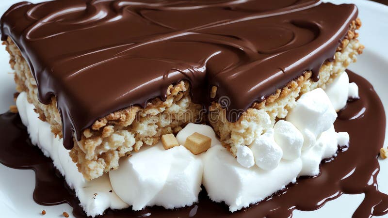 S Mores Delight a Tempting Close Up of a Chocolate Bar on a Graham ...