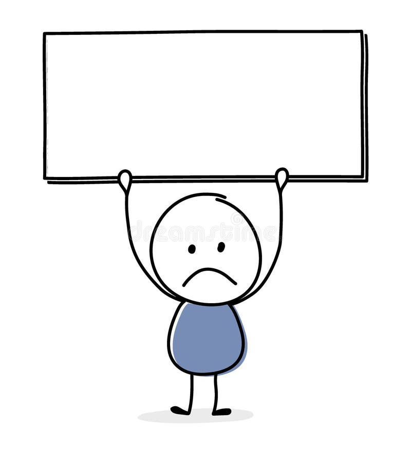 Concept of Sad Stickman with Empty Plate Icon. Vector Stock Vector ...