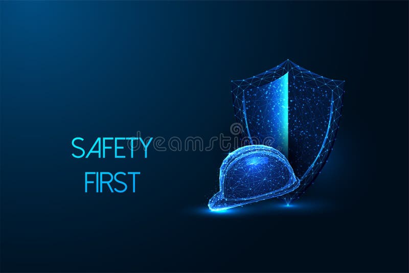Concept of Safety First, Workplace Security in Futuristic Style with ...