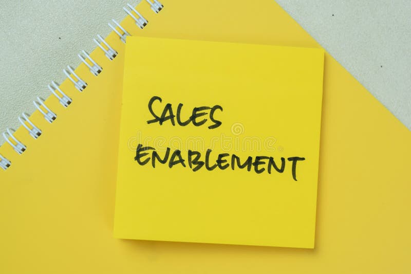 Concept of Sales Enablement Write on Sticky Notes Isolated on Wooden ...