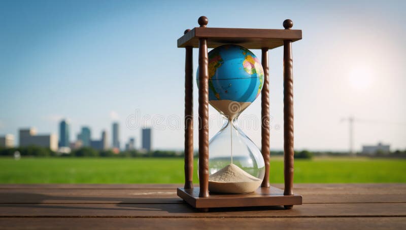 Sand Clock Featuring the Image of Earth Signifying Earth Overshoot Day ...