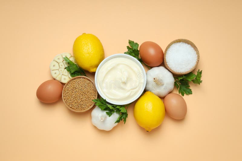 Concept of Sauce, Mayonnaise Sauce, Top View Stock Image - Image of ...