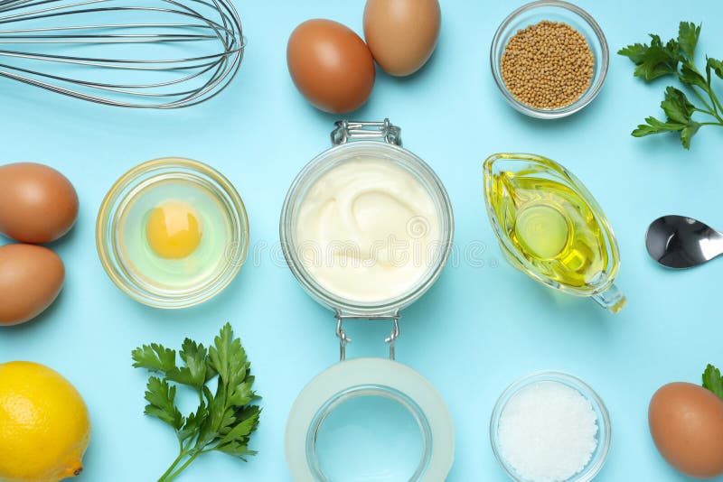 Concept of Sauce, Mayonnaise Sauce, Top View Stock Image - Image of ...