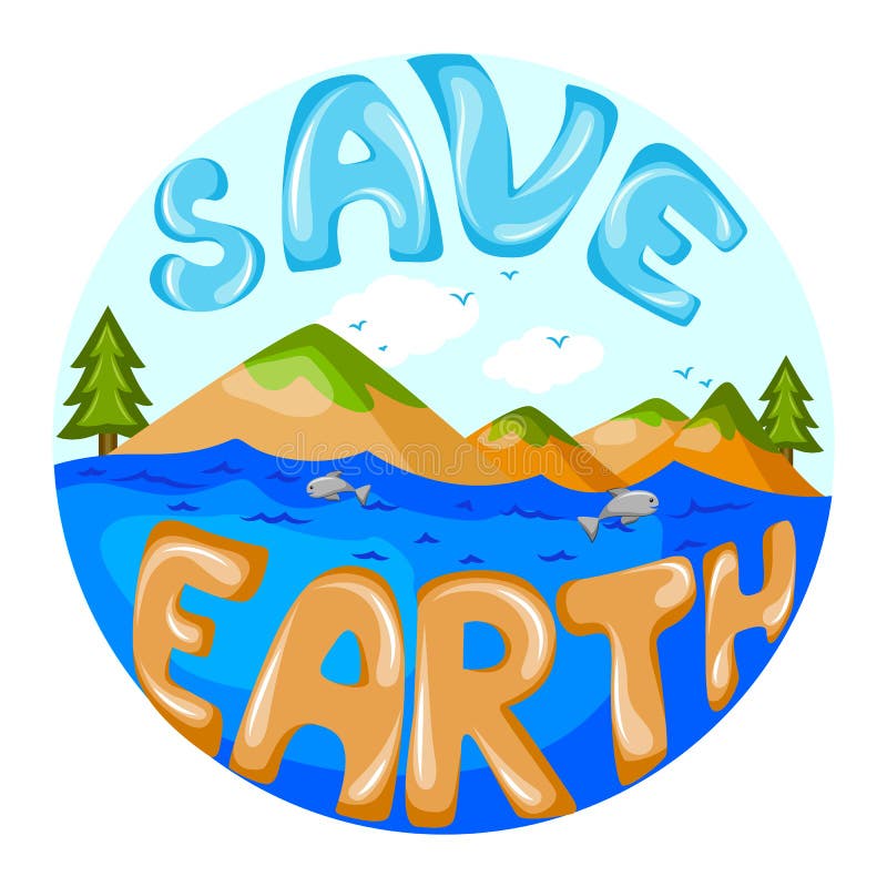 Concept of Save Earth stock vector. Illustration of artwork - 71309282