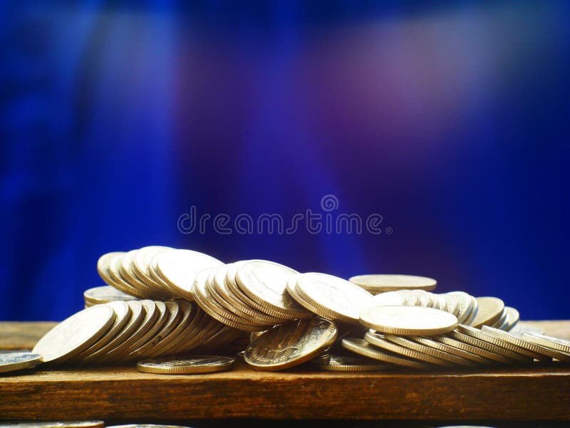 Concept Save Money,stack Coins on Table Stock Photo - Image of ...