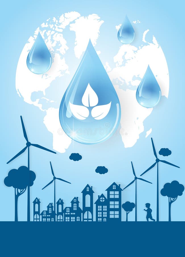 Concept Save Water is Life. Stock Vector - Illustration of energy ...
