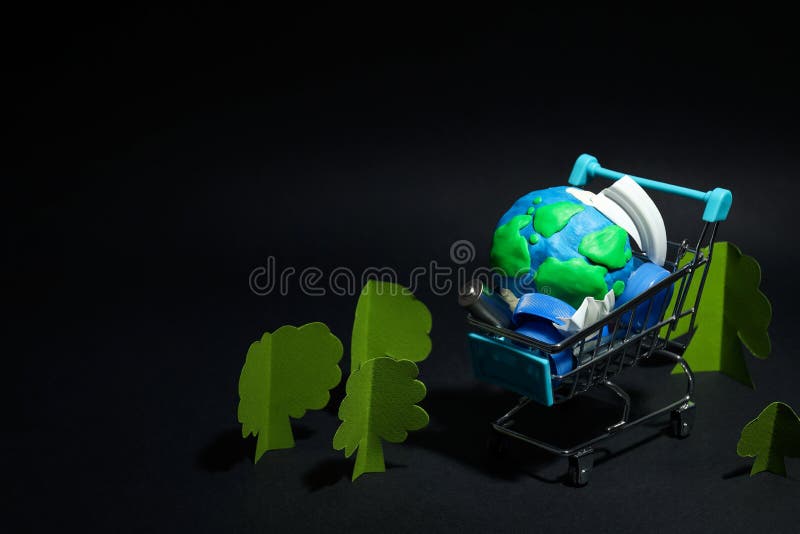 Concept of Save the World and Recycling Stock Photo - Image of globe ...