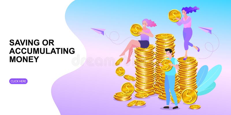 Concept Saving Or Accumulating Money Stock Vector Illustration Of Financial Cash 190124398