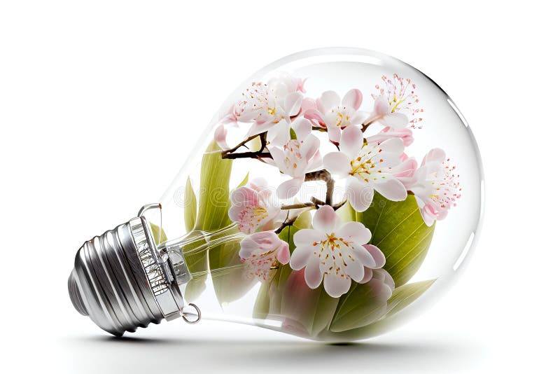 Concept of Saving the Environment and Saving Energy, Fresh Spring Bloom ...
