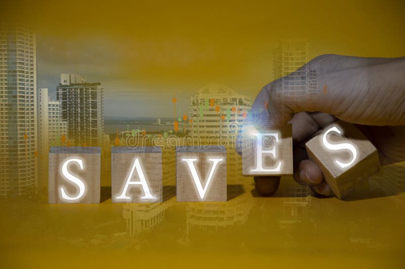 The Concept of Saving Money Growing Business Graph Stock Photo - Image ...