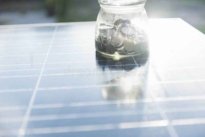 Concept of Saving Money If Using Solar Energy Stock Image - Image of ...