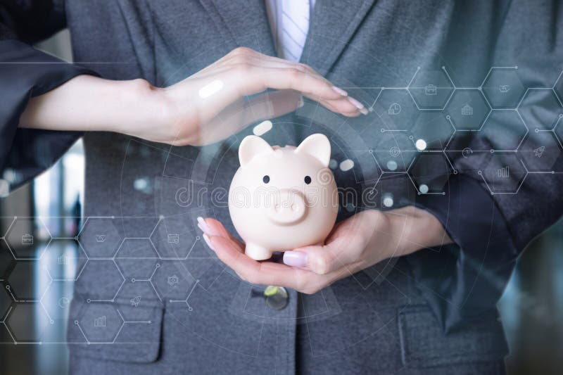 The Concept of Saving and Protecting Savings Stock Image - Image of ...