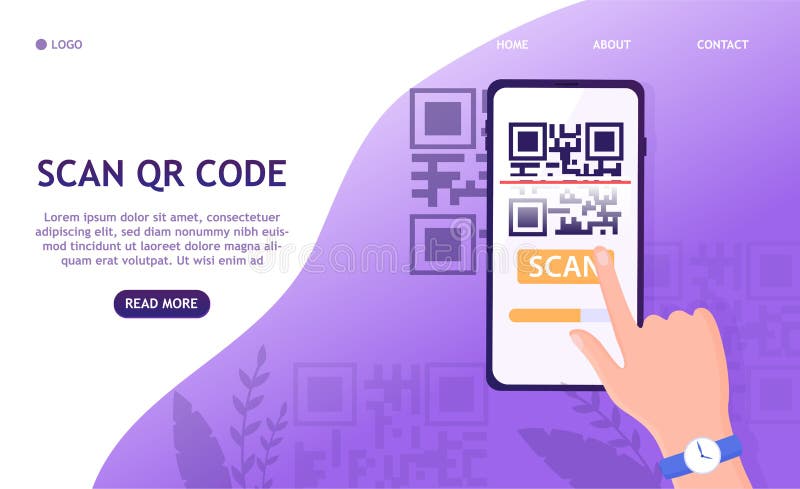 The Concept of Scanning a QR Code with Your Phone. Mobile Barcode ...
