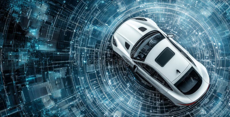 Concept Scene of a Futuristic Car with Technology User Interface (3D ...