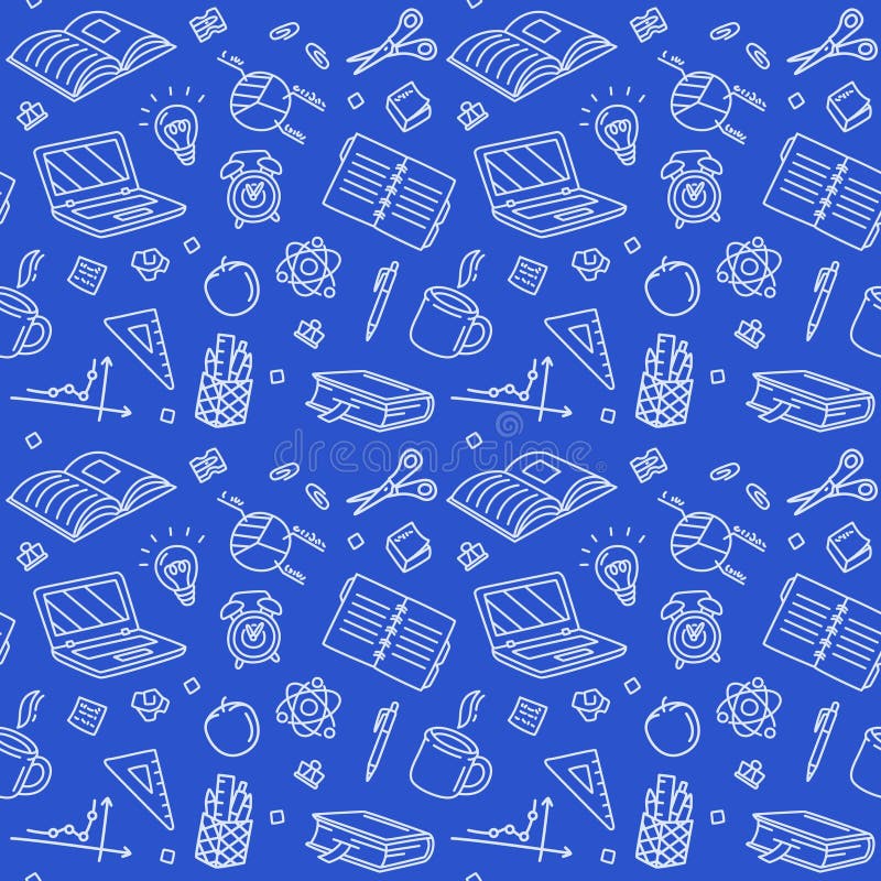 Concept of School Background. Seamless Pattern with Doodles Stock ...