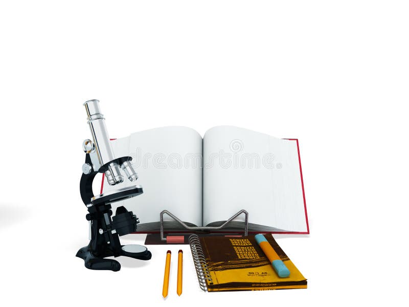 Concept of School and Education Biology Microscope Notebook 3d R Stock ...