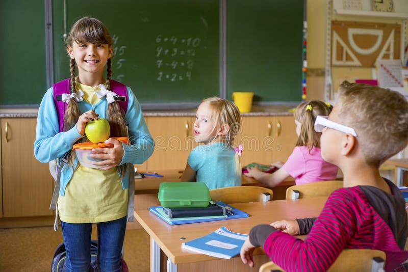 Boy with a lunchbox stock photo. Image of outdoors, education - 99680460