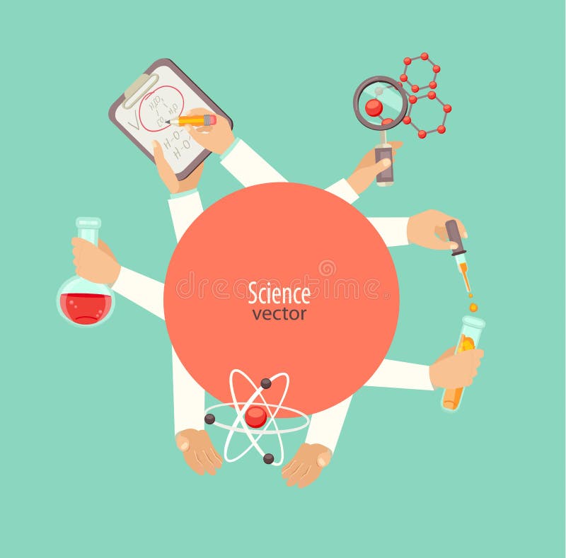 Concept of Science and Education Circle Red Stock Vector - Illustration ...