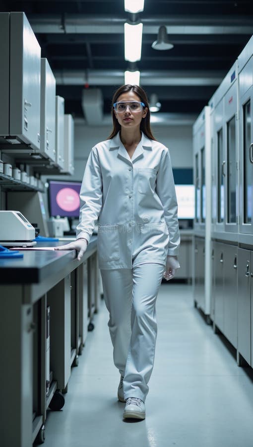 Scientist Exploring Modern Lab Setting Stock Illustration ...