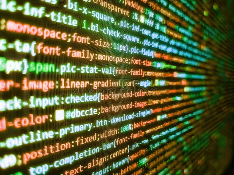 Concept Screen of Experienced Web Developer. Coding in Object Oriented Programming. Programming ...