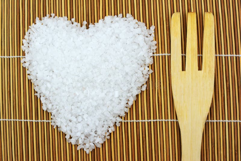 Concept with Sea Salt and Fork Stock Image - Image of salt, glowing ...
