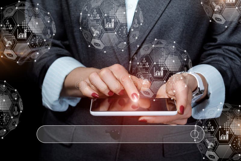 Concept of Search in a Global Network Stock Image - Image of globe ...