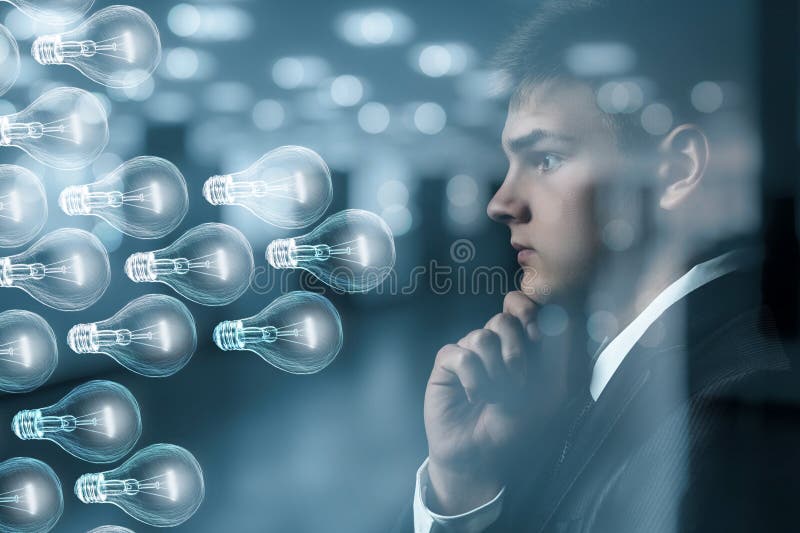 The Concept of Searching for Ideas Stock Image - Image of power, lamp ...