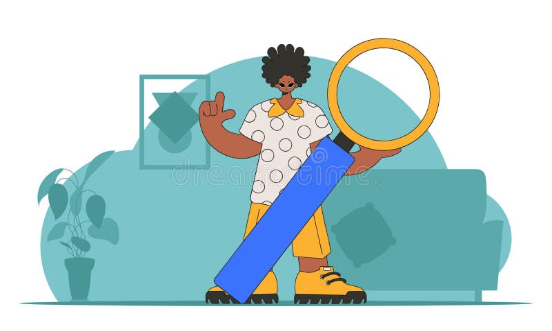 The Concept of Searching for Information. the Guy is Holding a ...