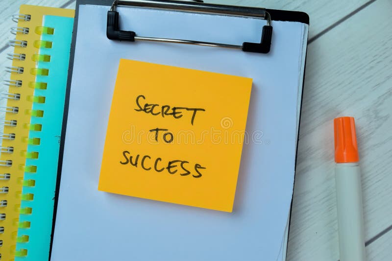 Concept Secret Success Write Sticky Notes Isolated Wooden Table Stock ...