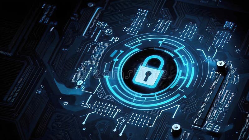 Concept of Secure Connection or Cyber Security Service, Security Lock with Login and Connection ...