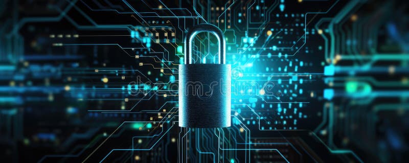 A Secure Connection or Cybersecurity Service. a Safety Lock, and ...