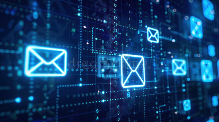 Concept of Secure Email Communication Stock Illustration - Illustration ...