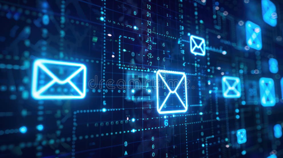 Concept of Secure Email Communication Stock Illustration - Illustration ...