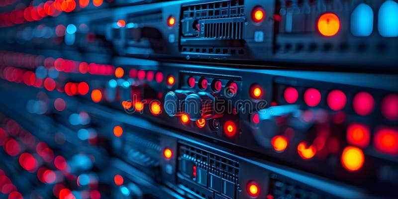 Servernetworkwithsecureloginfordataprotectionandcybersecurity. Concept ...