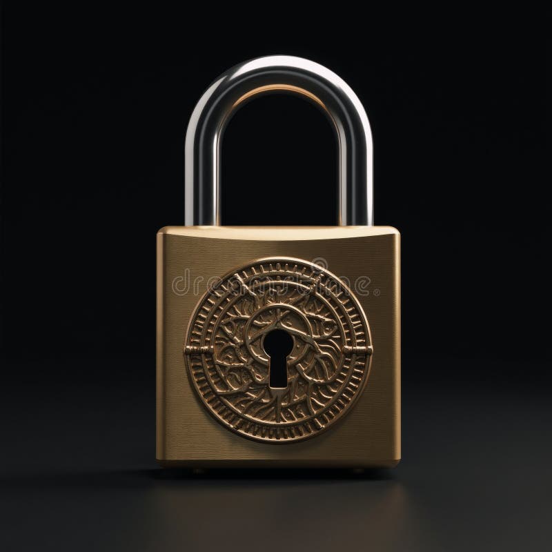 A Security Lock Symbol Represented As a Padlock Icon Created Using 3D ...